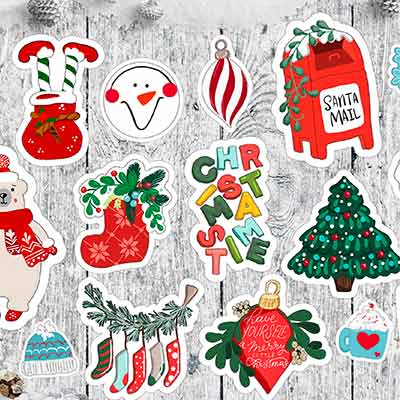 FREE Christmas Sticker Pack from Round Wreath - Freebies and Free ...